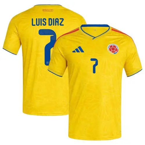 Adidas Luis Diaz Colombia National Team 2026 Home Replica Jersey - Yellow