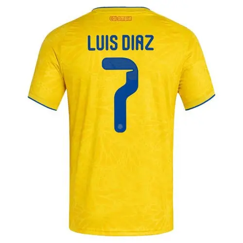 Adidas Luis Diaz Colombia National Team 2026 Home Replica Jersey By - Yellow