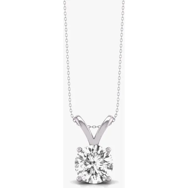 SEREIA OFFICIAL 14k Gold 2 Ct Lab-grown Diamond Classic Solitaire Pendant - White Gold