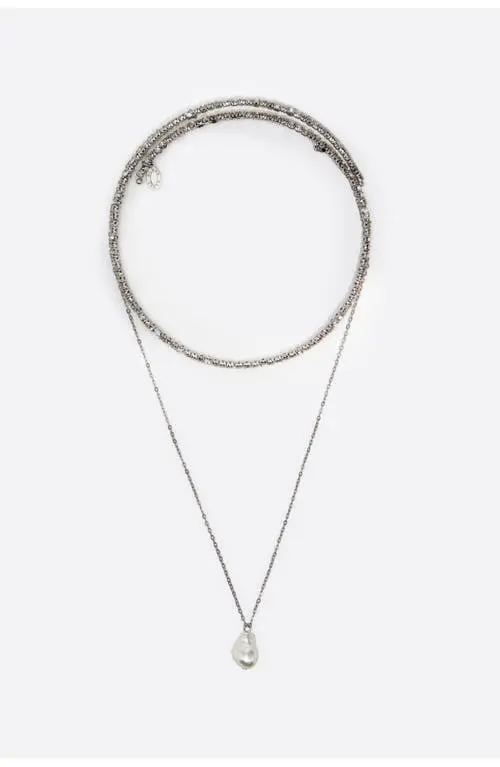 Bimba Y Lola Crystal Chain Choker With - Pearl