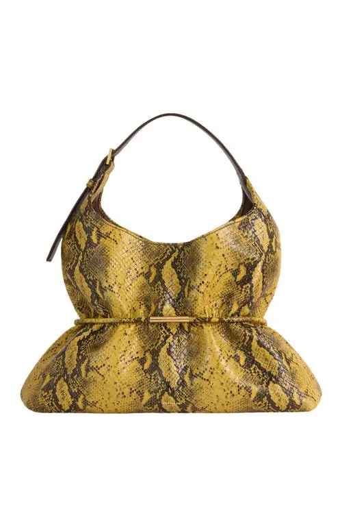 Balmain Sphynx Medium Bag In Python-effect Leather - Yellow