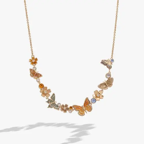 ALEX AND ANI New York Botanical Garden® Butterfly Inline Necklace - Gold