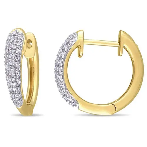 JULIANNA B. 1/4 Ctw Diamond Hoop Earrings 14k Gold - Yellow Gold