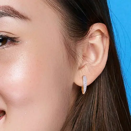 JULIANNA B. 1/4 Ctw Diamond Hoop Earrings 14k Gold
