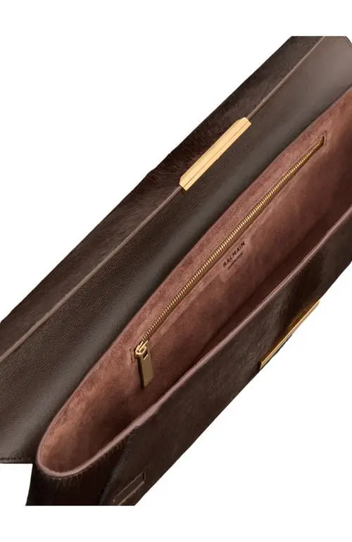 Balmain Long Clutch Bag In Pony-effect Leather
