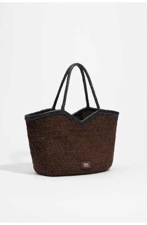 Bimba Y Lola Large Braided Leather Shopper