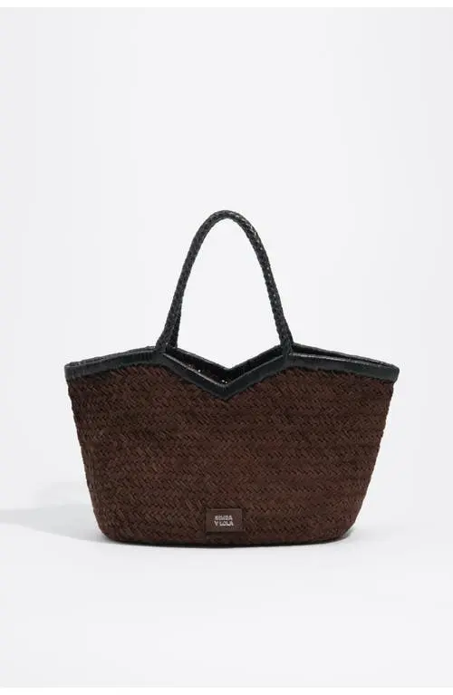 Bimba Y Lola Large Braided Leather Shopper