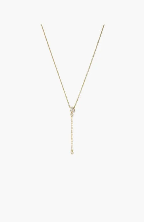 Mejuri 14k Gold Diamond Lariat Necklace - Yellow Gold