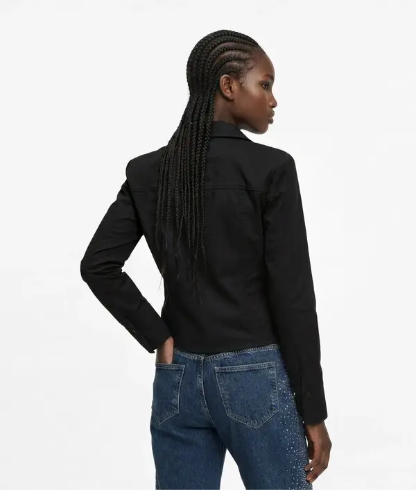 KL JEANS Fitted V-neck Shirt With Chest Pockets