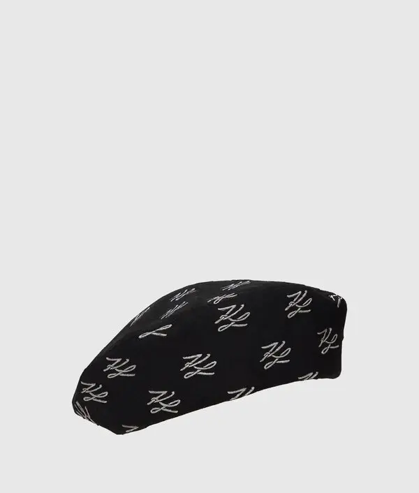 Karl Lagerfeld K/autograph Glitter Beret - Black