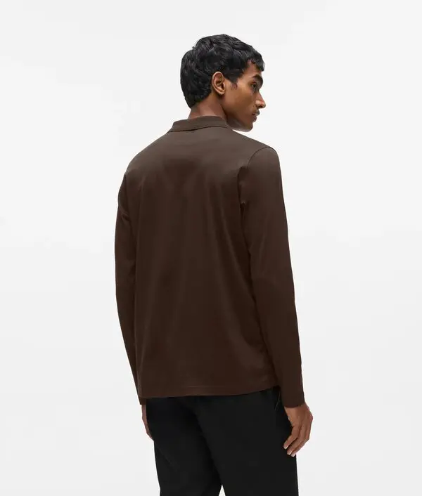 Karl Lagerfeld Monogram Long-sleeved Polo Shirt