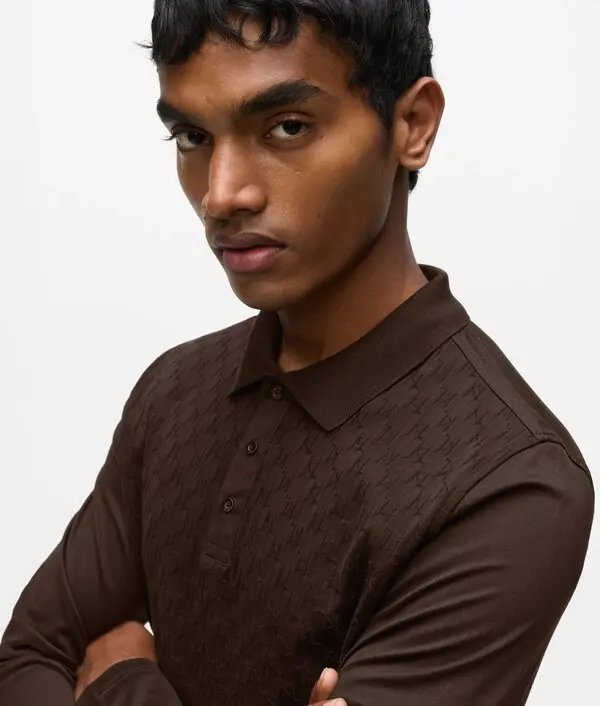 Karl Lagerfeld Monogram Long-sleeved Polo Shirt