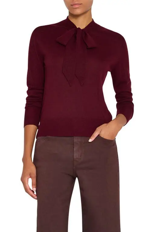 Kobi Halperin Felicity Tie Neck Merino Wool Sweater - Berry