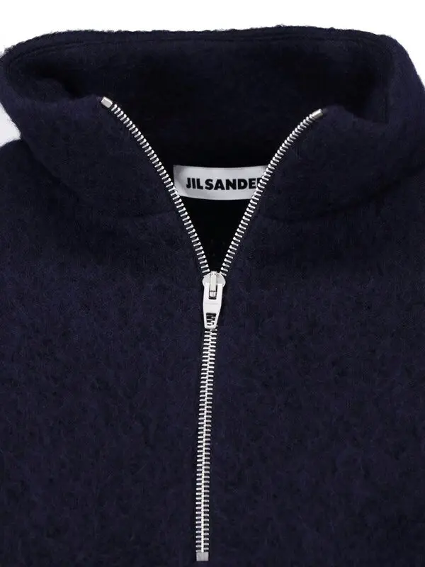 JIL SANDER Zip Sweater In Wool Blend