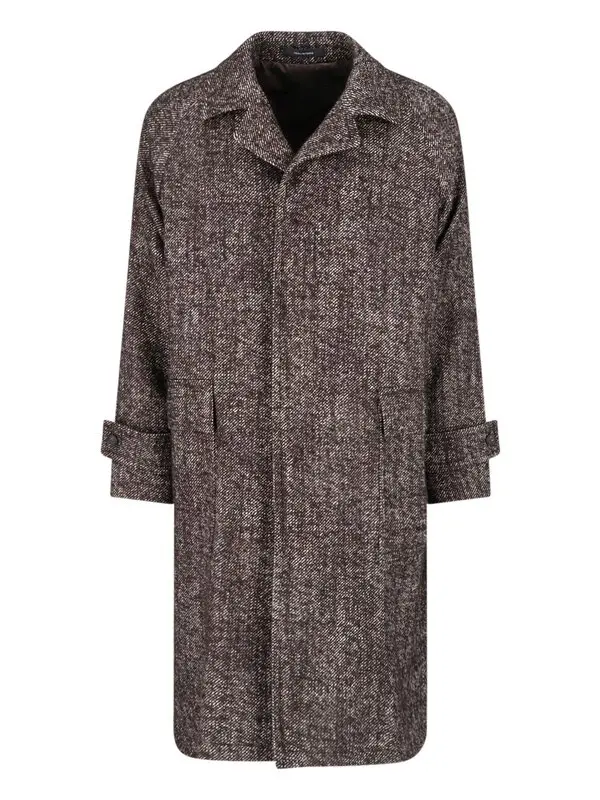 Tagliatore Virgin Wool Blend Coat - Brown