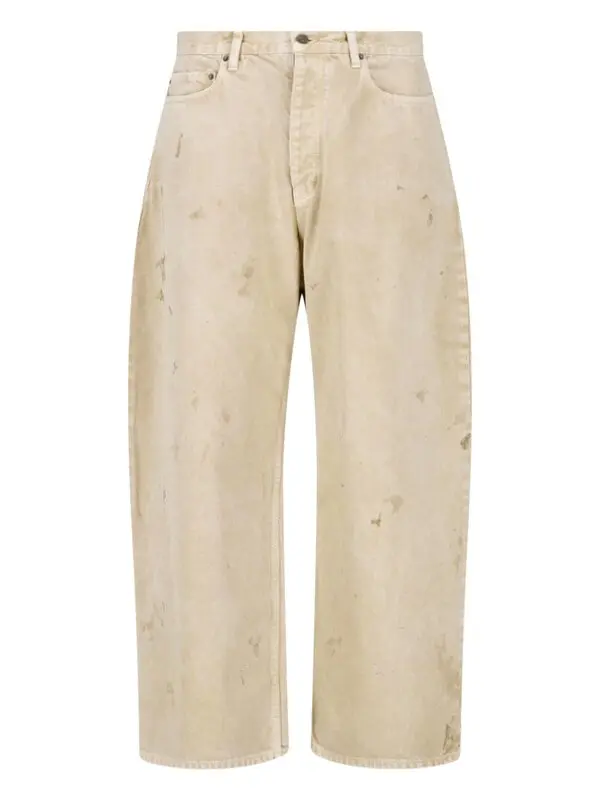 Balenciaga Wide Destroyed Jeans - Beige
