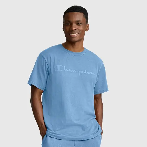 Champion Classic Graphic T-shirt, Tonal Script Logo - Riviera