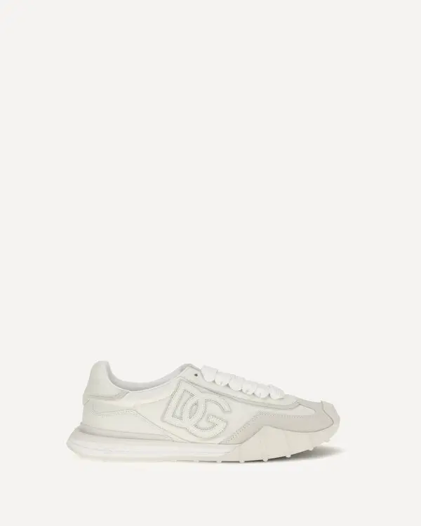 Dolce & Gabbana Athletic Fabric And Leather Sneakers - White