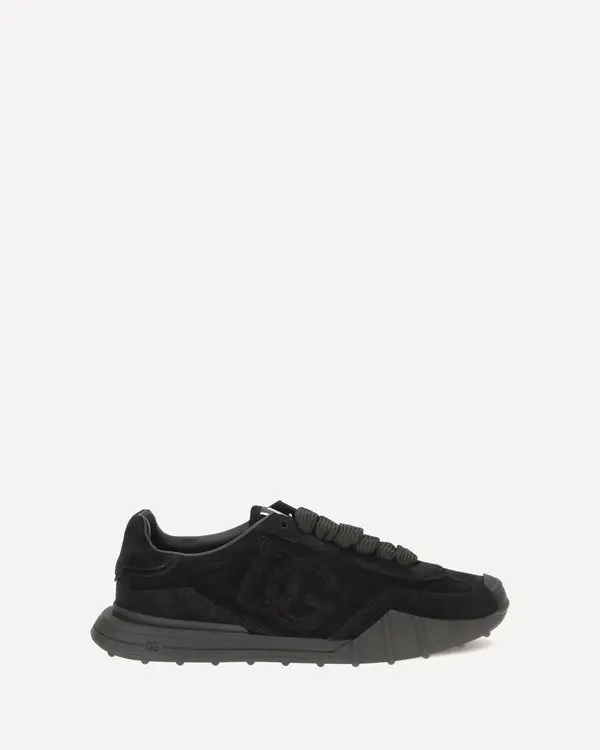 Dolce & Gabbana Dg Athletic Suede Leather Sneakers - Black