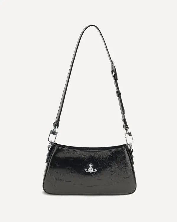 VIVIENNE WESTWOOD Tasha Mini Croc Shoulder Bag - Black