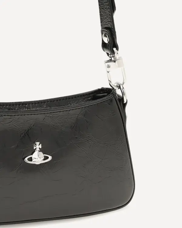 VIVIENNE WESTWOOD Tasha Mini Croc Shoulder Bag - Black