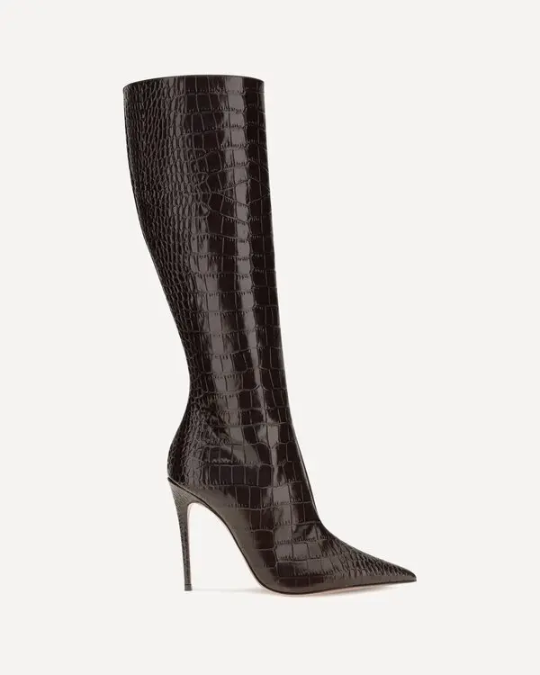 Paris Texas Vera Crocodile-effect Tall Boots