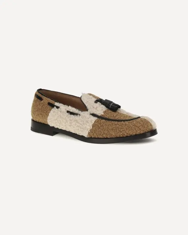 Fratelli Rossetti Two-tone Bouclé-effect Loafers