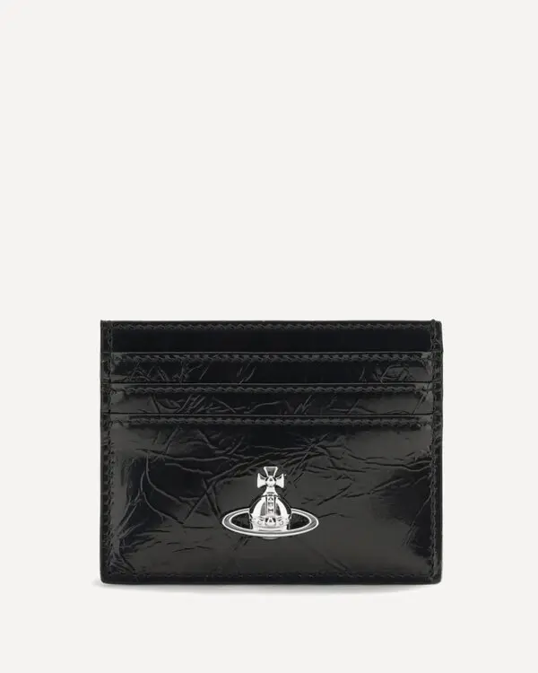 VIVIENNE WESTWOOD Leather Card Holder With Orb Logo - Black