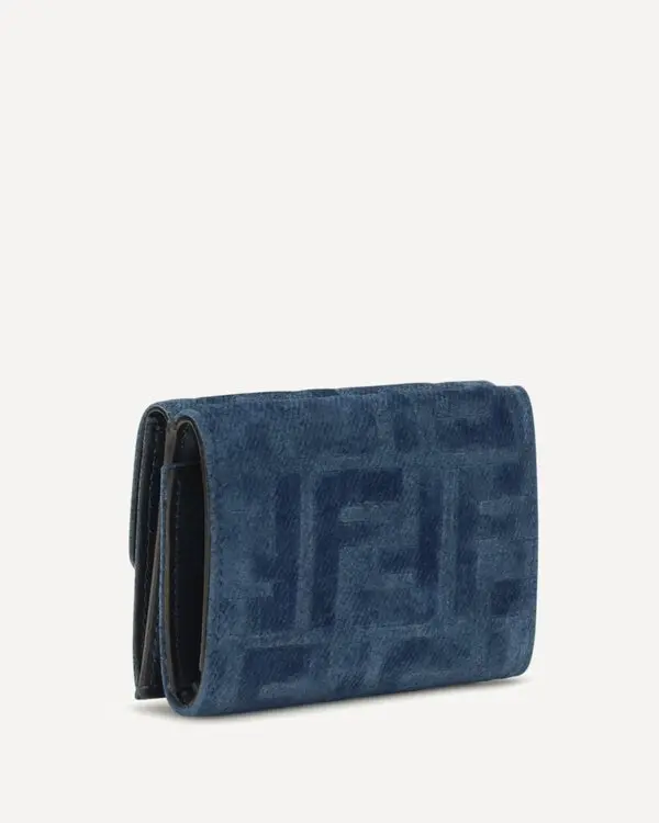 Fendi Trifold Wallet With Ff Monogram In Jacquard