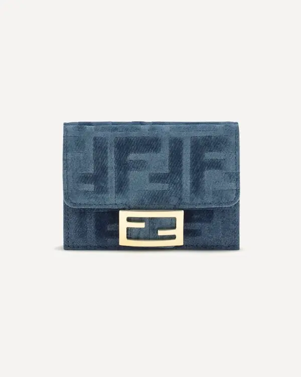 Fendi Trifold Wallet With Ff Monogram In Jacquard