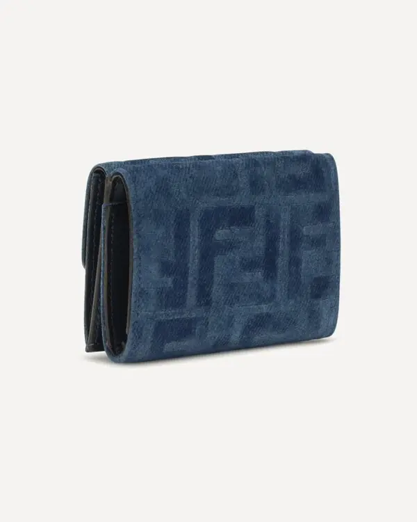 Fendi Trifold Wallet With Ff Monogram In Jacquard