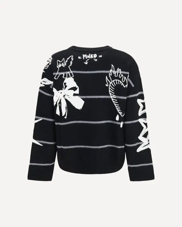 Pinko Andros Wool Sweater With Embroidered Details