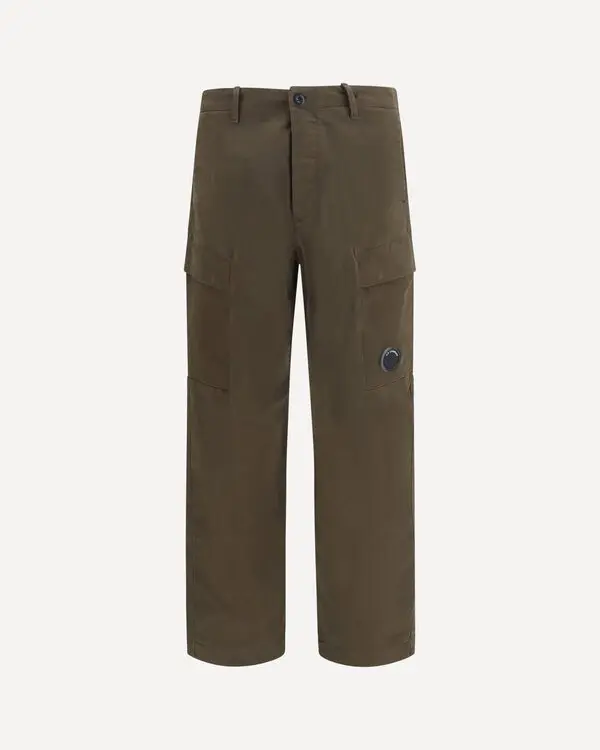 C.P. COMPANY C. P. Company Stretch Cotton Satin Cargo Pants - Green