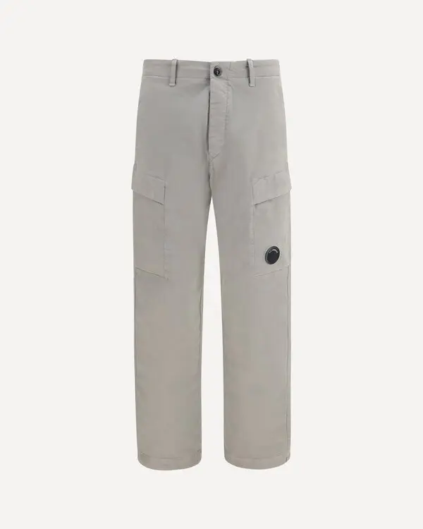 C.P. COMPANY C. P. Company Stretch Cotton Satin Cargo Pants - Grey