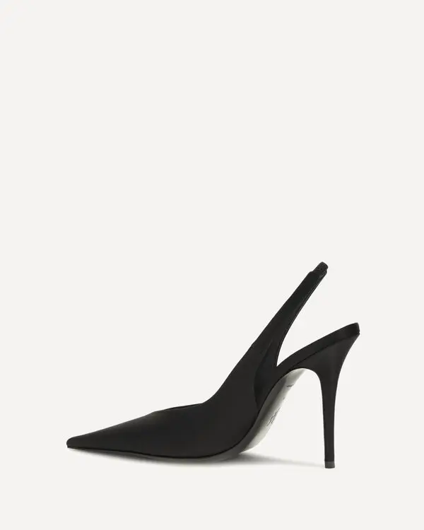 Amina Muaddi Anok Satin Slingback Pumps