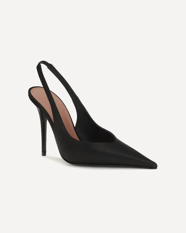 Amina Muaddi Anok Satin Slingback Pumps
