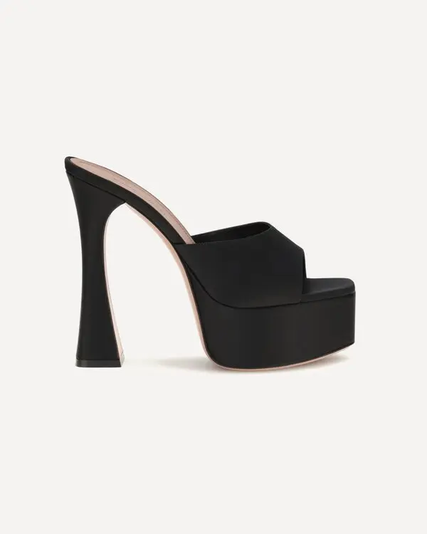 Amina Muaddi Dalida Satin Sandals
