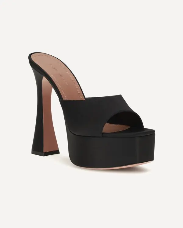 Amina Muaddi Dalida Satin Sandals