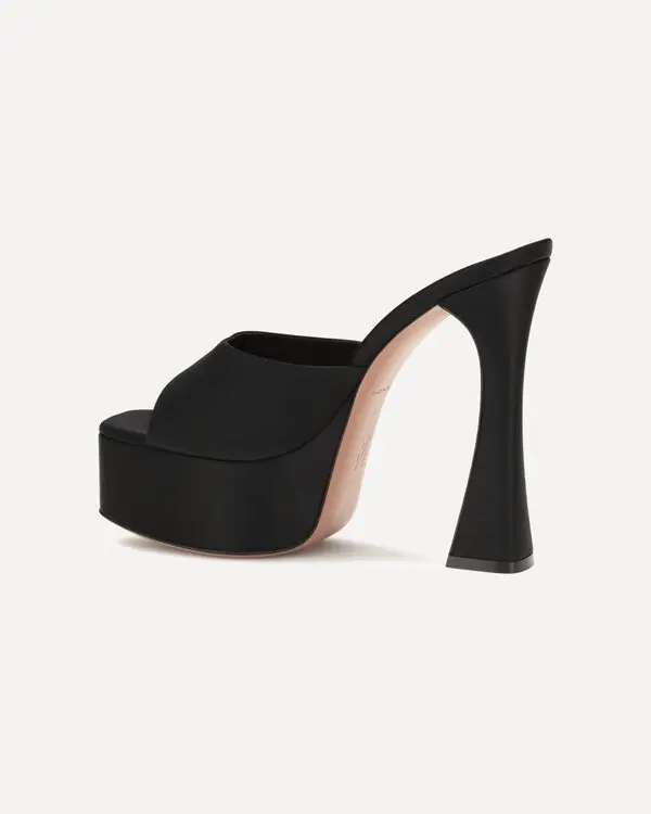 Amina Muaddi Dalida Satin Sandals