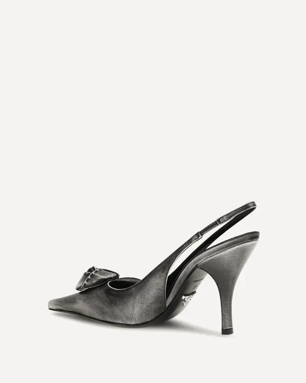 Prada Floral-detail Leather Slingback Pumps