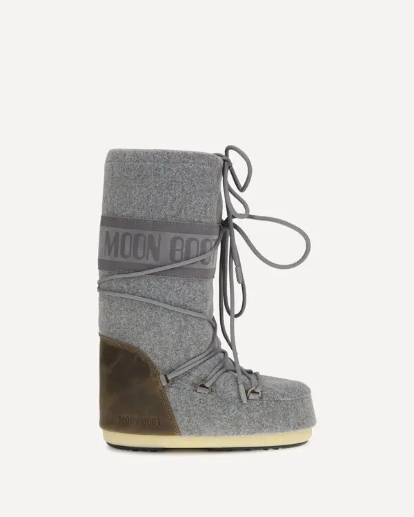 Moon Boot Mb Icon Nubuck Felt Snow Boots - Grey