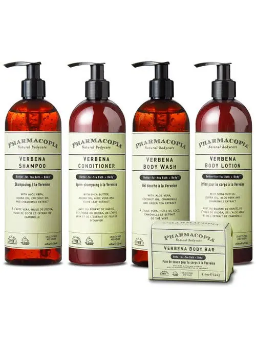 PHARMACOPIA NATURAL BODYCARE Verbena Luxury Bundleshampoo, Conditioner, Body Wash, Body Lotion - None