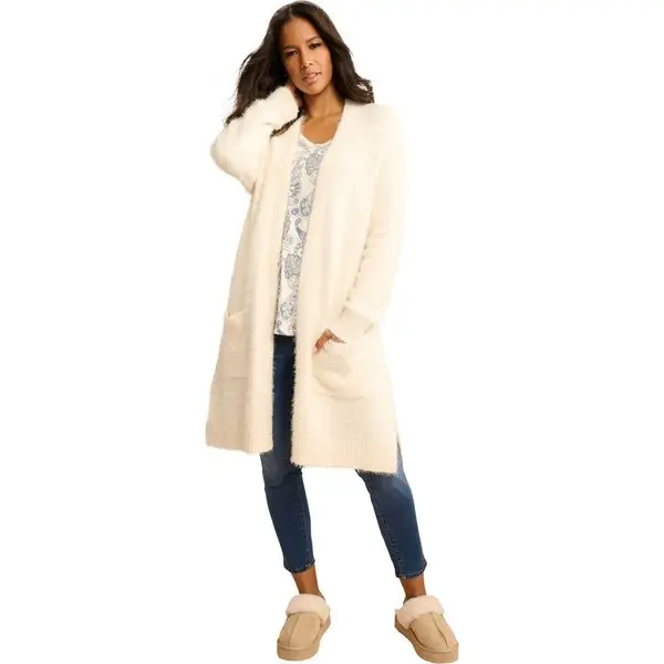 Roaman's Eyelash Cardigan - Ivory
