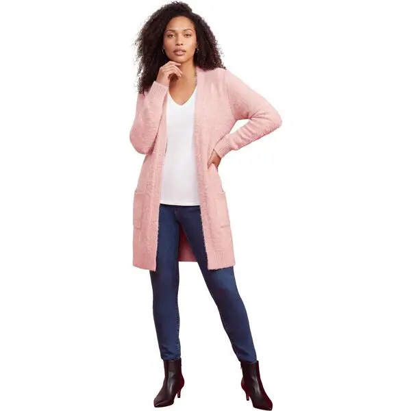Roaman's Eyelash Cardigan - Pale Lavender
