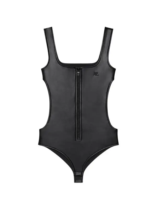 COURREGES Cut-out Faux Leather Body With Frontal Zip