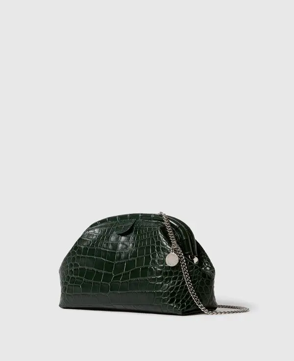 Stella McCartney Falabella Croc-embossed Soft Clutch