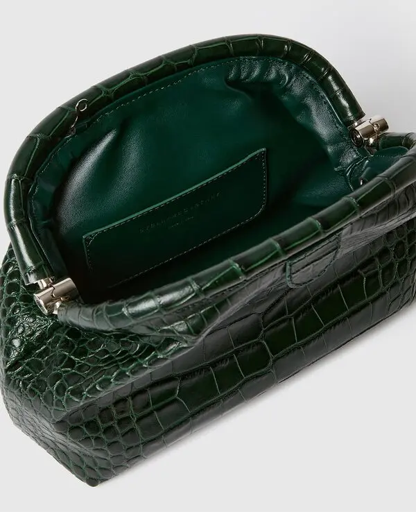 Stella McCartney Falabella Croc-embossed Soft Clutch