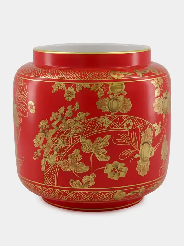 GINORI 1735 Oriente Italiano Rubrum Candle Holder Vase - Red