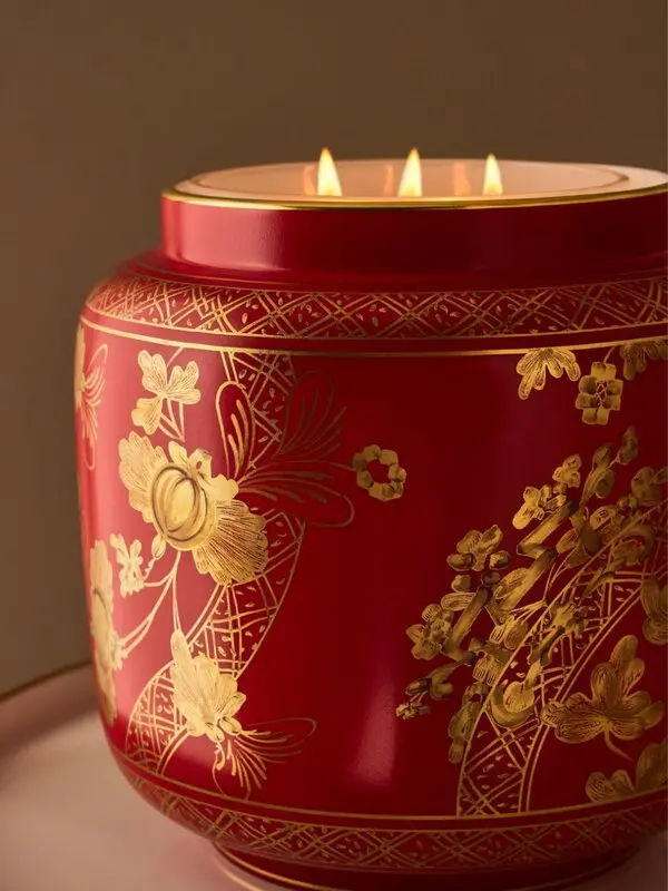GINORI 1735 Oriente Italiano Rubrum Candle Holder Vase - Red