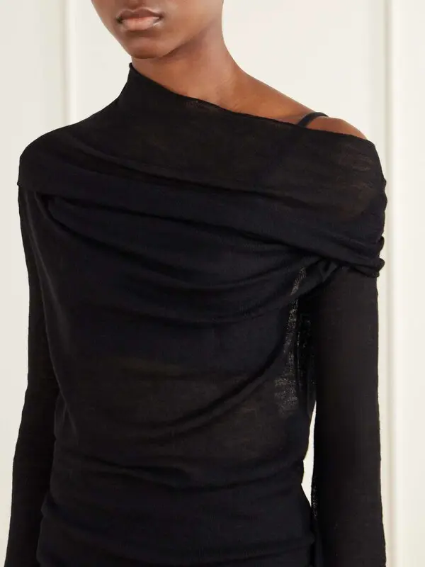 ANN DEMEULEMEESTER Tizziana Off-the-shoulder Wool Blouse